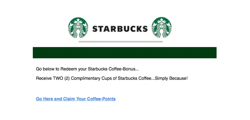 The Starbucks email scam — phishing or for real?