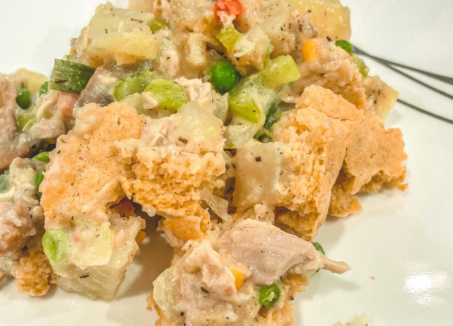 Chicken Pot Pie with biscuit topping can be gluten-free and delicious!